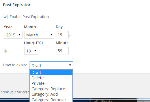 How to expire posts in WordPress, using post expirator plugin